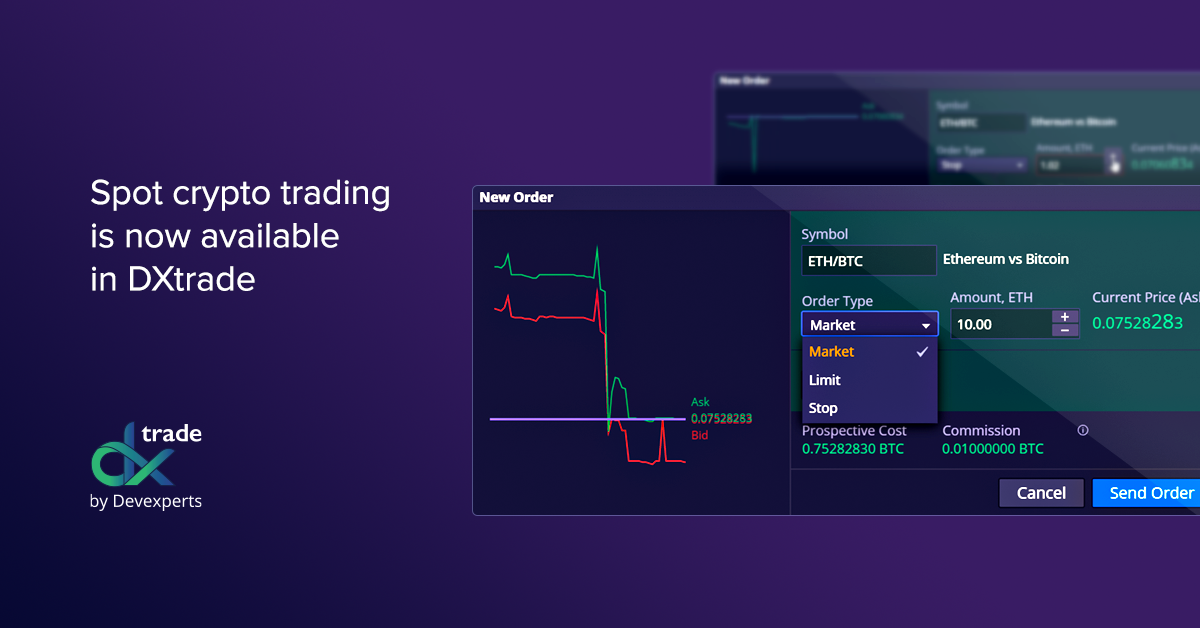 Both Margin and Spot Crypto Trading Available in DXtrade Platform